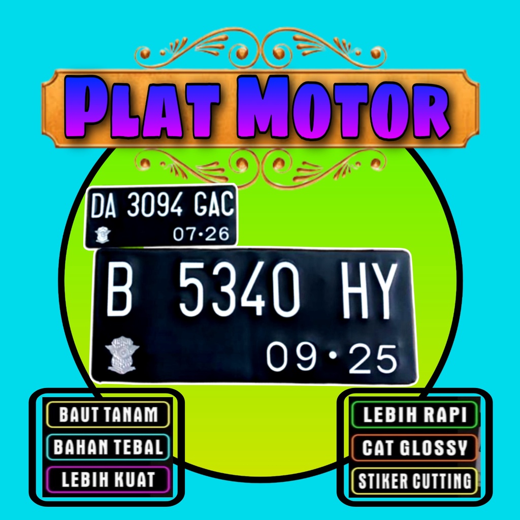 Jual plat nomor motor baut tanam original font standart & font terbaru ...