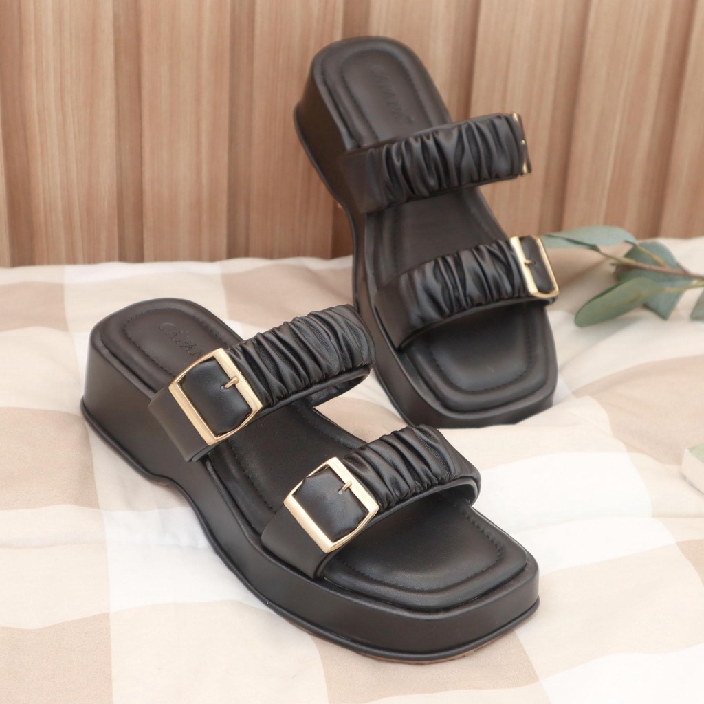 Jual Sandal Wanita Gesper Kinara Flatform Wedges Tinggi 4 Cm SDH322 ...