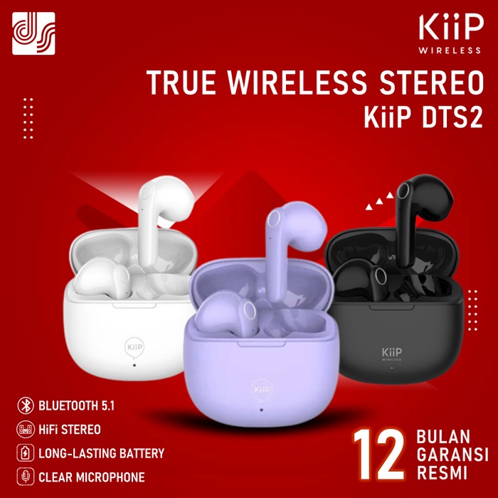Jual KiiP WIRELESS TWS DTS2 Bluetooth Headset Headphone Earphone ...