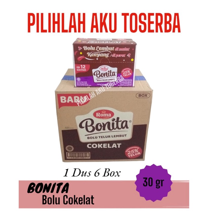 Jual Roma BONITA Bolu Lembut rasa COKELAT - ( HARGA 1 DUS isi 6 box ...