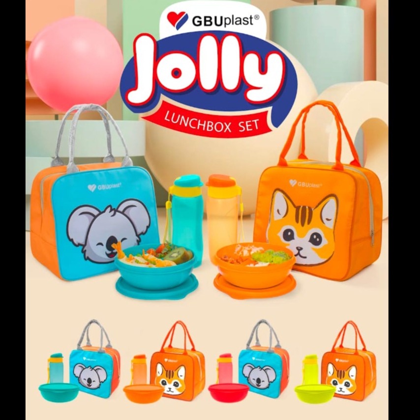 Jual DSO Jolly Lunchbox Set Kotak Makan Aiko dengan Tas Lunch Bag Botol ...