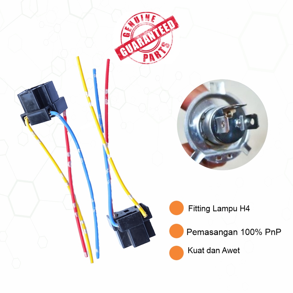 Jual Fiting Lampu H4 Soket Socket HS1 Bohlam Motor Mobil 3 Kabel Awet ...