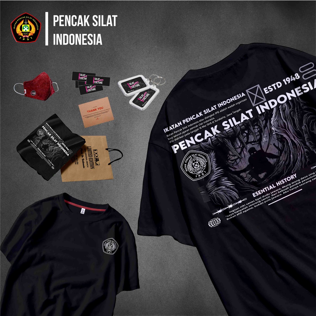 Jual KAOS PENCAK SILAT INDONESIA DISTRO IPSI Kode BLACK | Shopee Indonesia