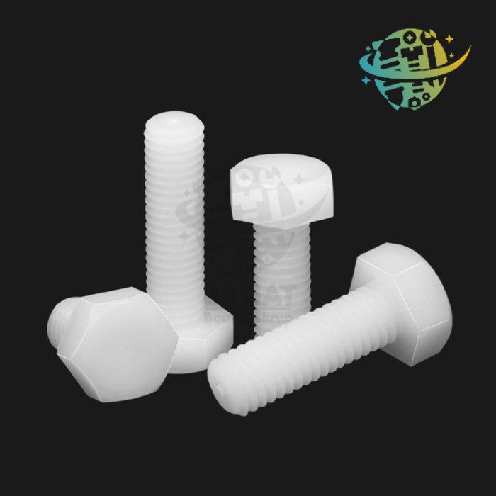 Jual Baut Nilon Hex M6 x 20 White Nylon Bolt Hex 6mm Putih Screw ...