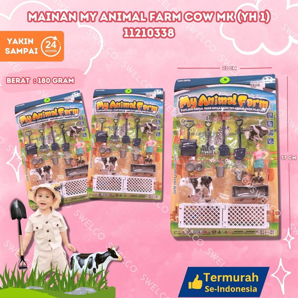 Jual MAINAN MY ANIMAL FARM COW KEMASAN MIKA / MAINAN ANAK SET KANDANG ...