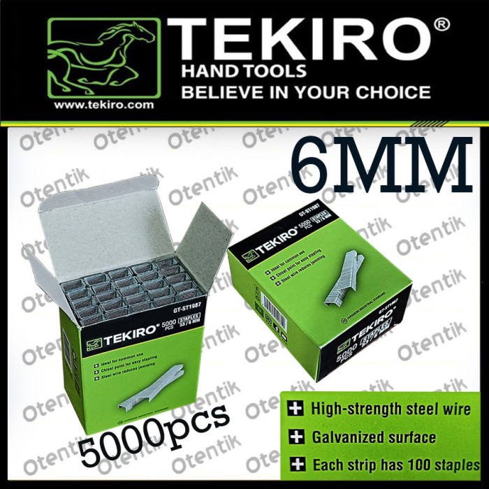 Jual TEKIRO ISI STEPLES TEMBAK 6MM ISI 5000PCS - REFILL ISI STAPLER 6 ...