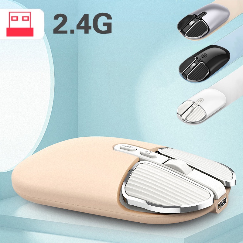 Jual Cute Mouse 2.4G Rechargeable Silent Long Standby Multi Button ...