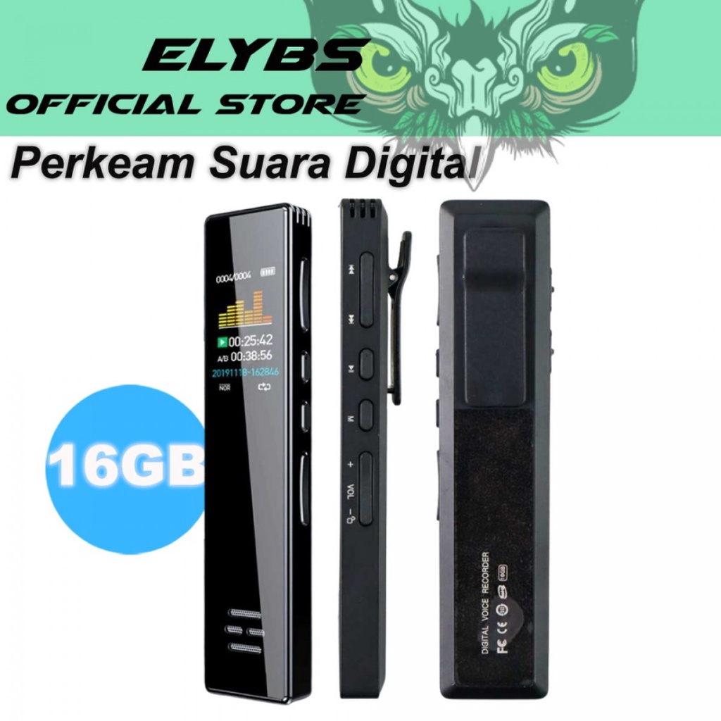 Jual Perekam Suara 16GB Audio Digital Voice Recorder USB Recharge ...