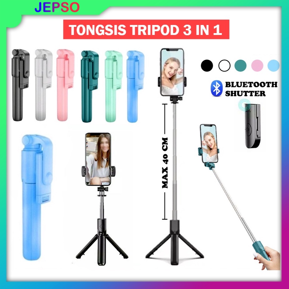 Jual TRIPOD TONGSIS 3 IN1 BLUETOOTH WARNA RI MACARON REMOTE WIRELESS ...