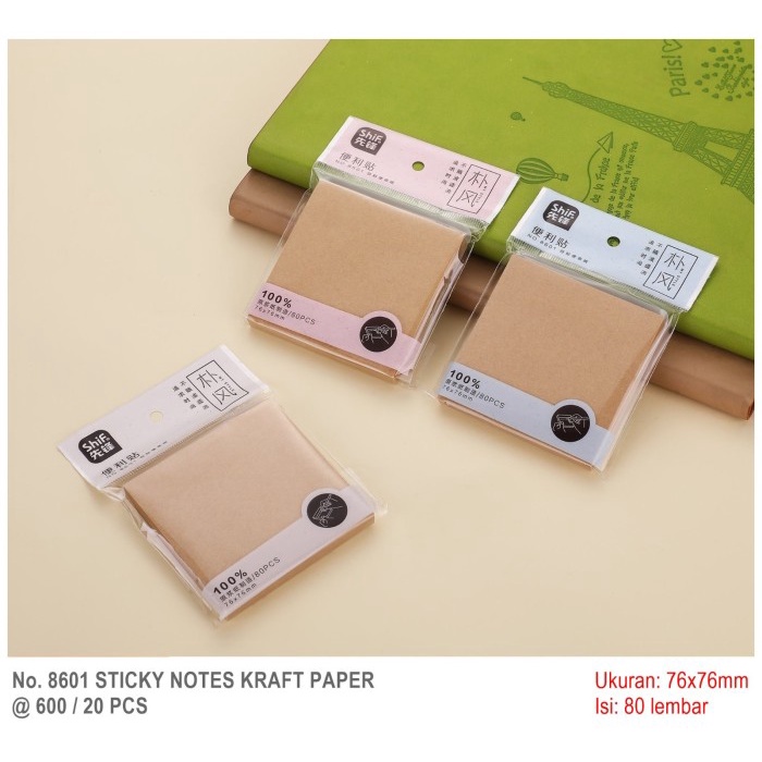 Jual Memo Sticky Note Kraft / Kertas Tempel Warna Warni Fancy | Shopee ...