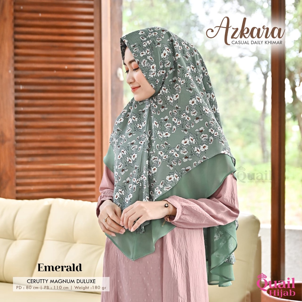 Jual Azkara Casual Daily Khimar original Quail hijab Wanita Fabric ...