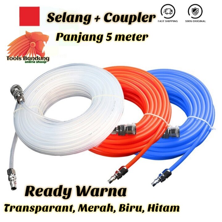 Jual Selang Angin Kompresor 5 meter Selang Hose Pu PolyUrathane ...