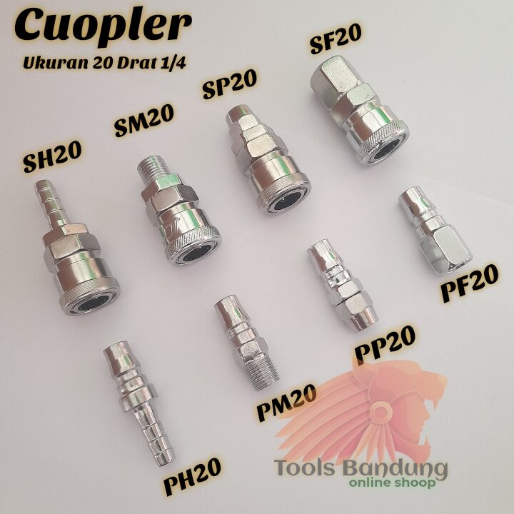 Jual Quick Coupler Sambungan Selang Angin Ukuran Ph20 / Pm20 / Pp20 / Pf20 / Sh20 / Sm20 / Sp20 ...