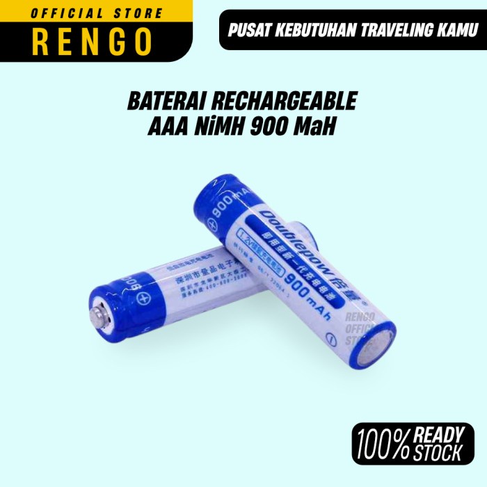 Jual Batu Baterai AAA Rechargeable NiMH 900mAh 2 PCS DOUBLEPOW | Shopee ...