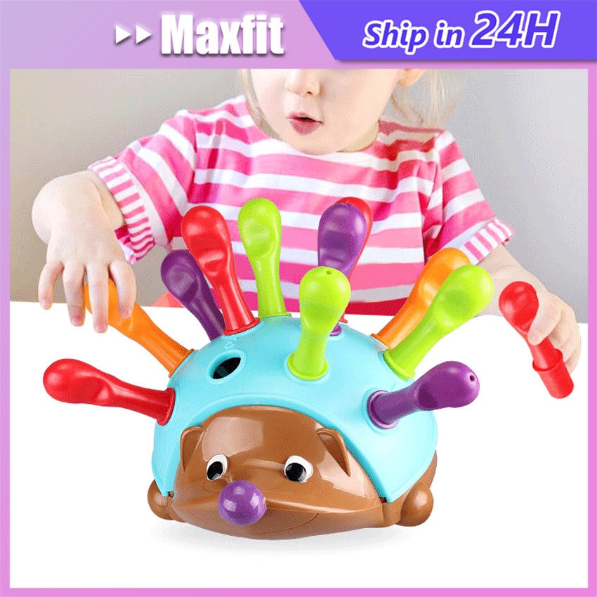 Jual Mainan Motorik Edukasi Halus Bentuk Landak Untuk Bayi Hedgehog ...