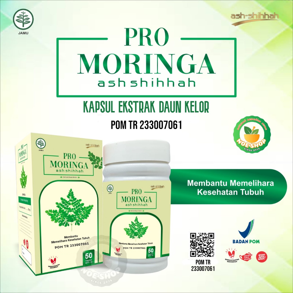 Jual Kapsul Ekstrak Daun Kelor BPOM Pro Moringa Ash Shihhah 50 Kp | Shopee Indonesia