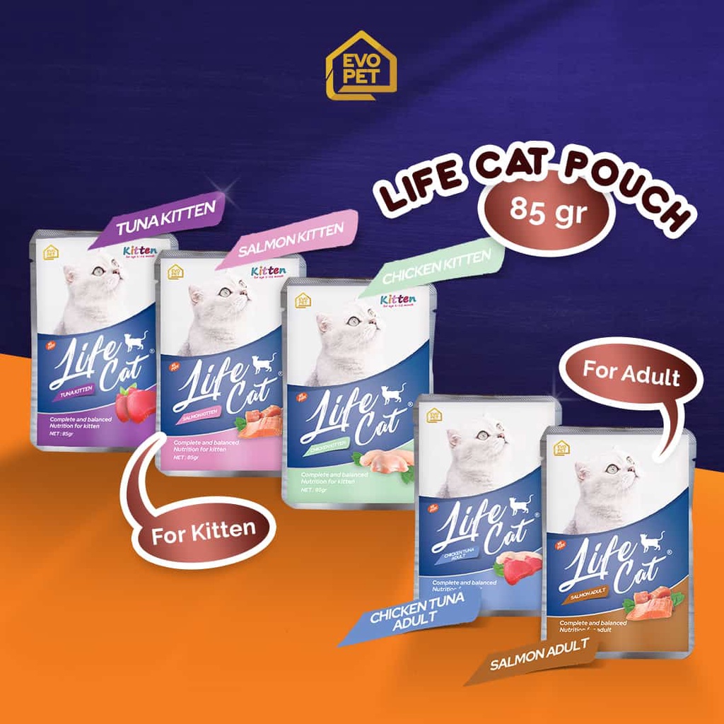 Jual PAKET Life cat pouch Dus isi 12 x 85gr - Makanan basah kucing ...
