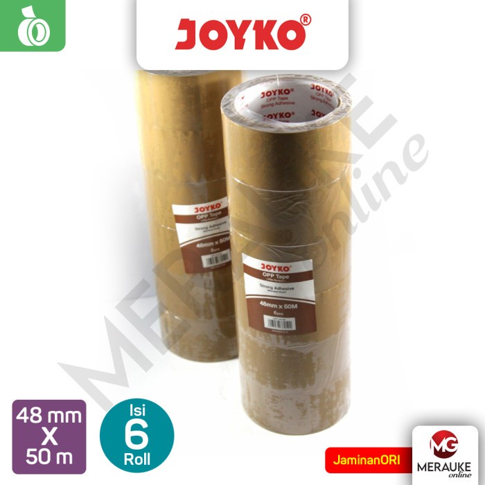 Jual OPP Lakban Coklat JOYKO 2A-50 48 mm x 50 m (1 Slop: 6 Rol) | Shopee Indonesia