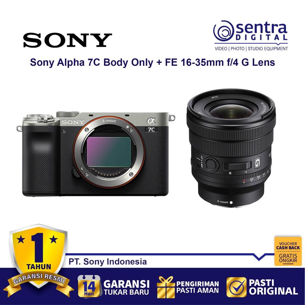 Jual Sony Alpha 7C / A7C Body Only Silver with FE PZ 16-35mm f/4 G Lens ...