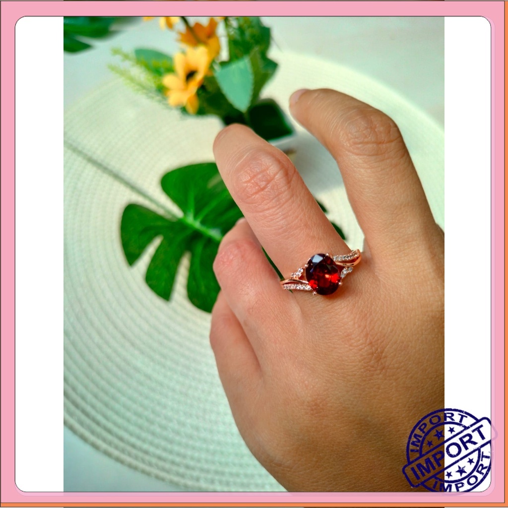 Jual Cincin Xuping Titanium Lapis Emas Permata Merah Rubi Pernikahan ...