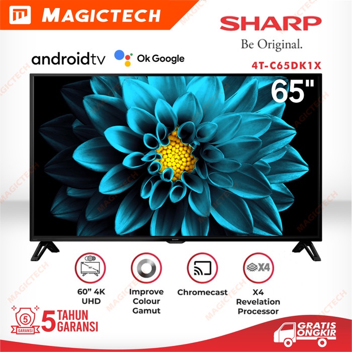 Jual TV LED SHARP 60 INCH / 60" 4T-C60DK1X SMART ANDROID TV 4K UHD HDR ...