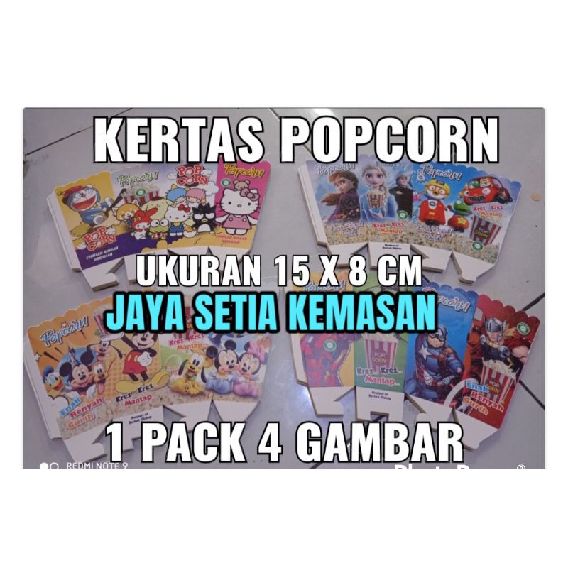Jual kotak popcorn jumbo 15x8 cm / kertas popcorn 15x8 cm / wadah ...