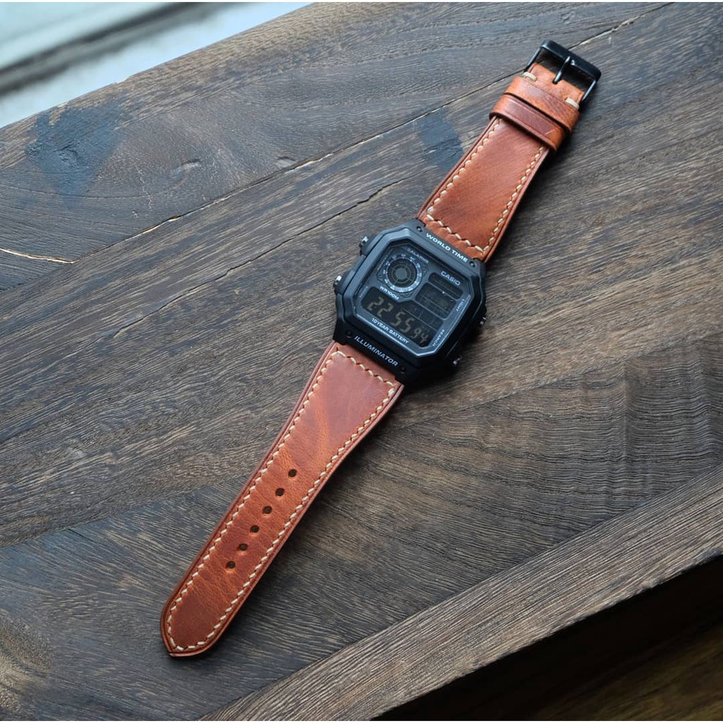 Jual Strap Kulit Asli Casio AE 1200 1300 AE-1200 AE-1300 AE1200 AE1300 ...