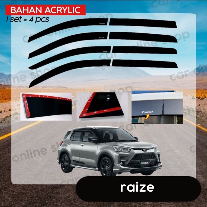 Jual Talang Air Toyota Raize Slim Flat Side Visor Acrylic 3M Mobil ...