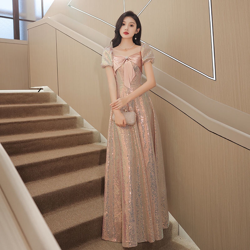 Jual Rok gaun malam Perancis temperamen pesta wanita cahaya mewah ceruk ...