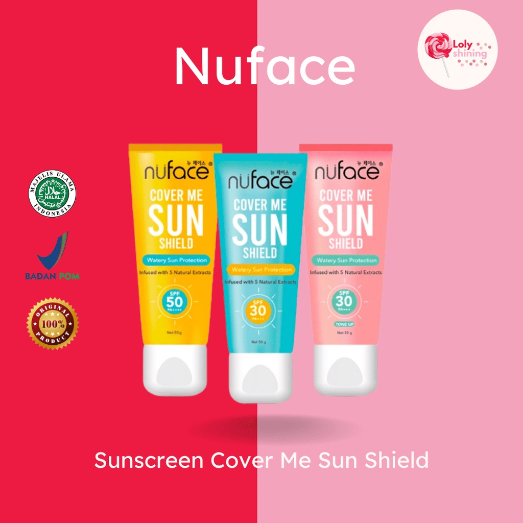 Jual Nuface Sunscreen Cover Me Sun Shield 50gr (100% ORIGINAL & BPOM ...