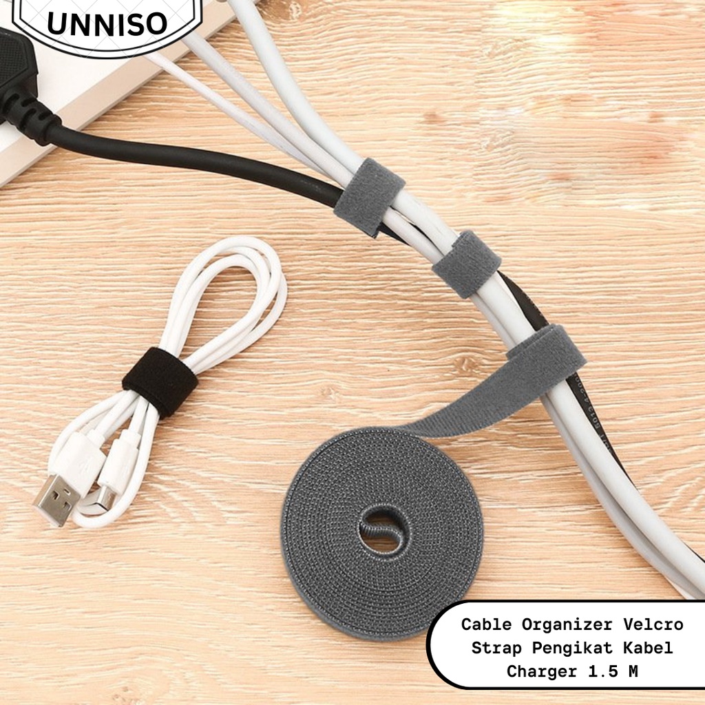 Jual UNNISO - Cable Organizer Velcro Strap Pengikat Kabel Charger 1.5 M ...