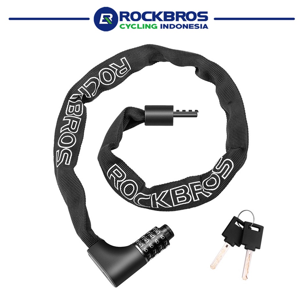 Jual ROCKBROS 3230002 Kunci Gembok Sepeda Bike Double unlock 4Digit ...