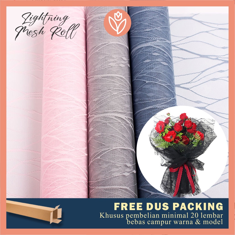 Jual TULIP PAPERIE KOREAN NET ROLL LIGHTNING JARING BUKET BUNGA JALA ...