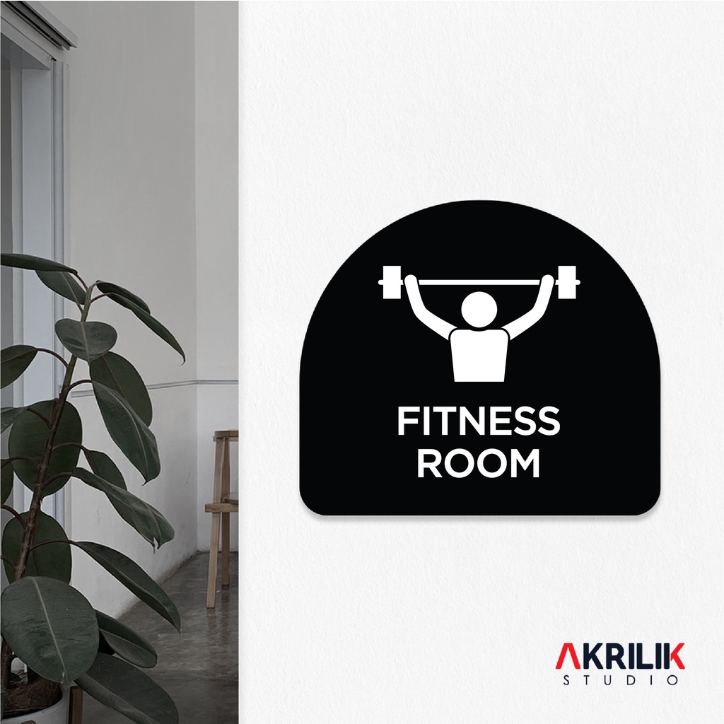 Jual Sign Board Akrilik Fitness Room Papan Acrylic Signage Tempel ...