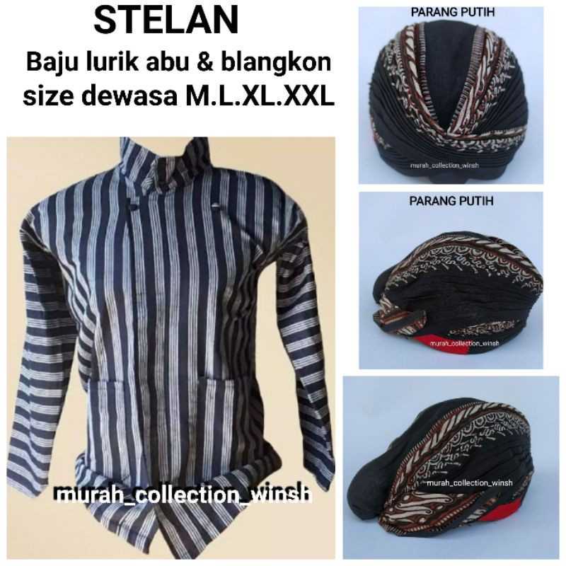 Jual Lurik Baju lurik jawa pria + blangkon jogja lipat / Baju adat jawa ...