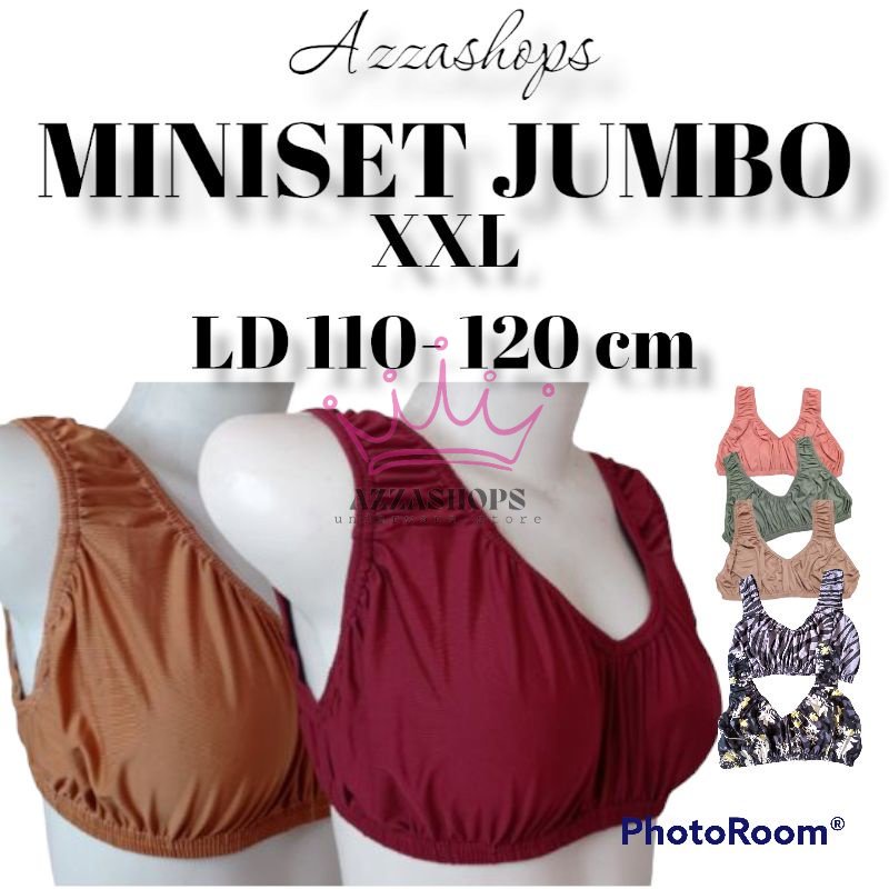 Jual SIZE XXL JUMBO MINISET DEWASA LD 110-120cm WANITA ANTI BEGAH BH ...