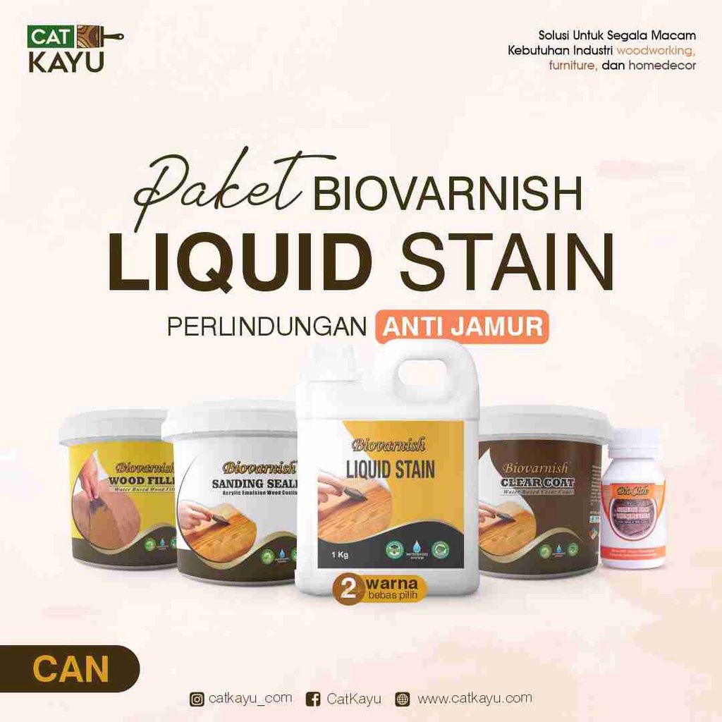Jual Paket Biovarnish Liquid Stain Anti Jamur (Ukuran Besar) | Shopee ...