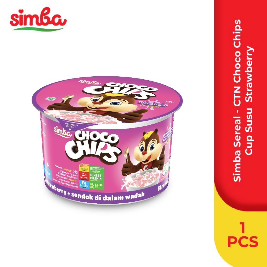 Jual Choco Chip Cereal SIMBA Cup Susu Strawberry 34 gr | Shopee Indonesia