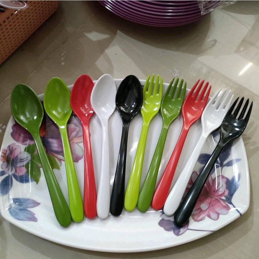 Jual 6PCS SENDOK MAKAN / GARPU MELAMIN (GARANSI PECAH GANTI BARU ...
