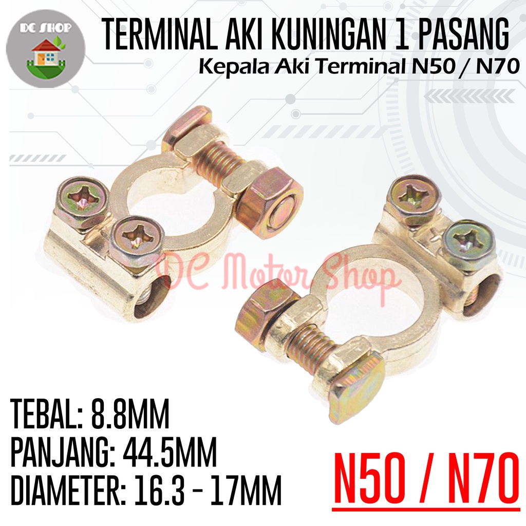 Jual Terminal Kepala Aki Besar Klem Kuningan Terminal Accu Brass ...