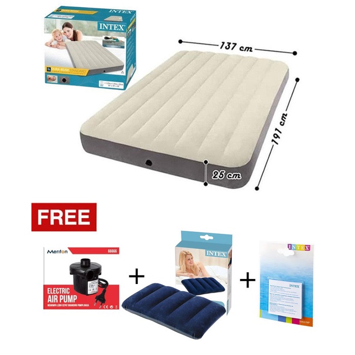 Jual INTEX DOUBLE AIR BED KASUR TIUP ANGIN 137×191×25CM - 64102 64708 ...