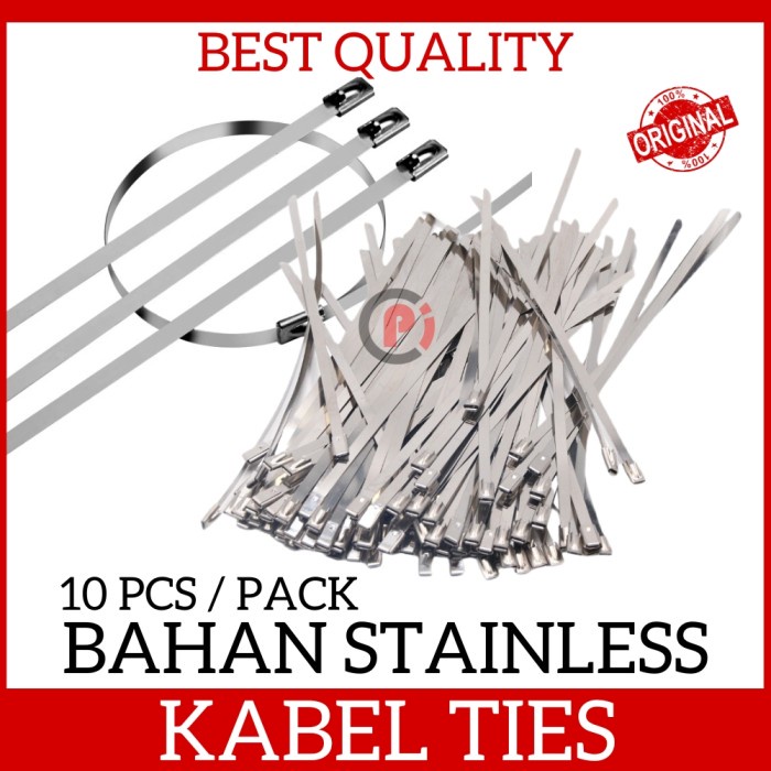 Jual Isi 10Pcs Kabel Ties Zip Bahan Stainless Steel 304 Kuat Tis Besi ...