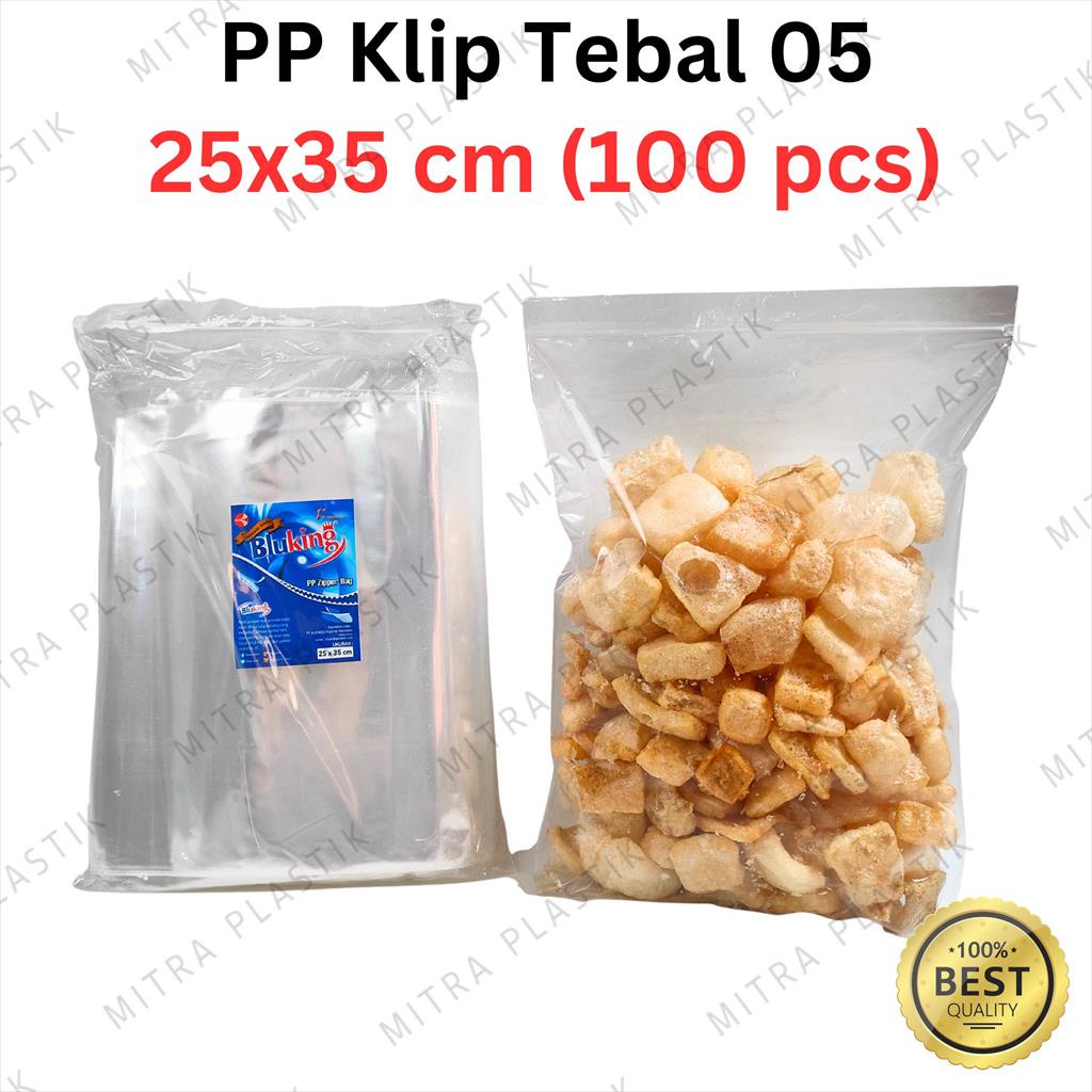 Jual Plastik PP Klip 25x35 Tebal 50 Micron Kemasan Snack BluKing Zip ...