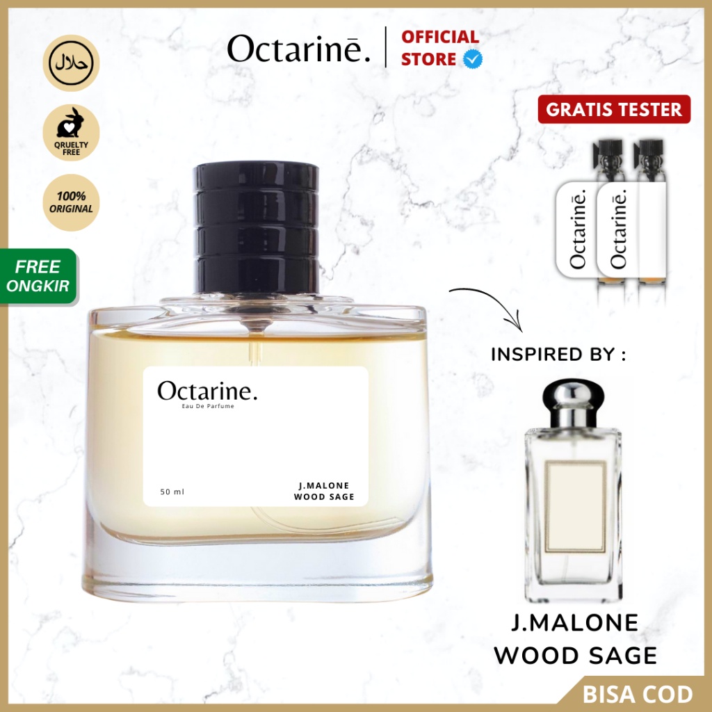 Jual Octarine - Parfum Pria Wanita Inspired By WOOD SAGE Tahan Lama Aroma segar, Floral, lembut ...
