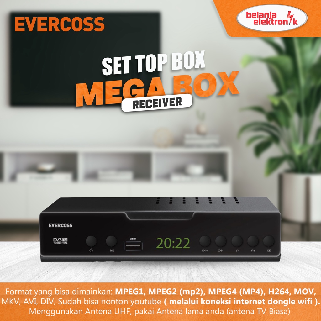 Jual EVERCOSS STB Set Top Box Mega Box Receiver TV Digital Full HD ...