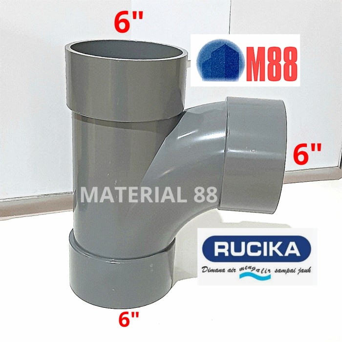 Jual RUCIKA Large Radius Tee 6x6 D Te 6 x 6 inch Long T Te Y TY 90 Derajat Pipa PVC | Shopee ...