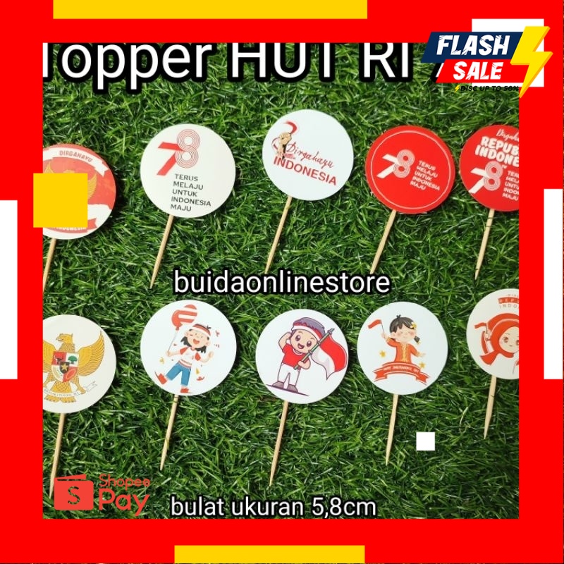 Jual MERDEKA SALE |Topper HUT RI 78 Tusukan Dekorasi tumpeng cupcake ...