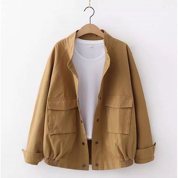Jual Femes Sally Jaket Wanita | Big Pocket Semi Parka Jacket Kanvas ...