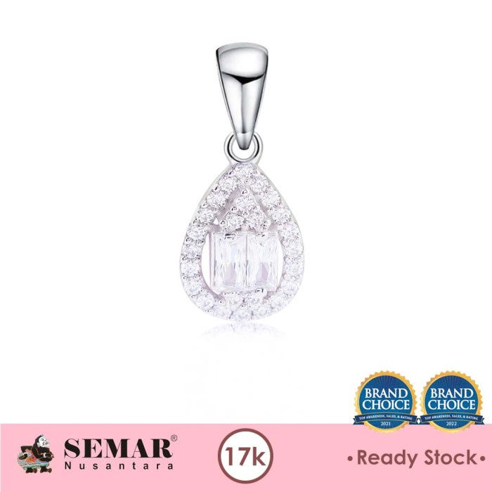 Jual Liontin Emas Crysta Pear Shape White Pendant Gold 17K Semar ...