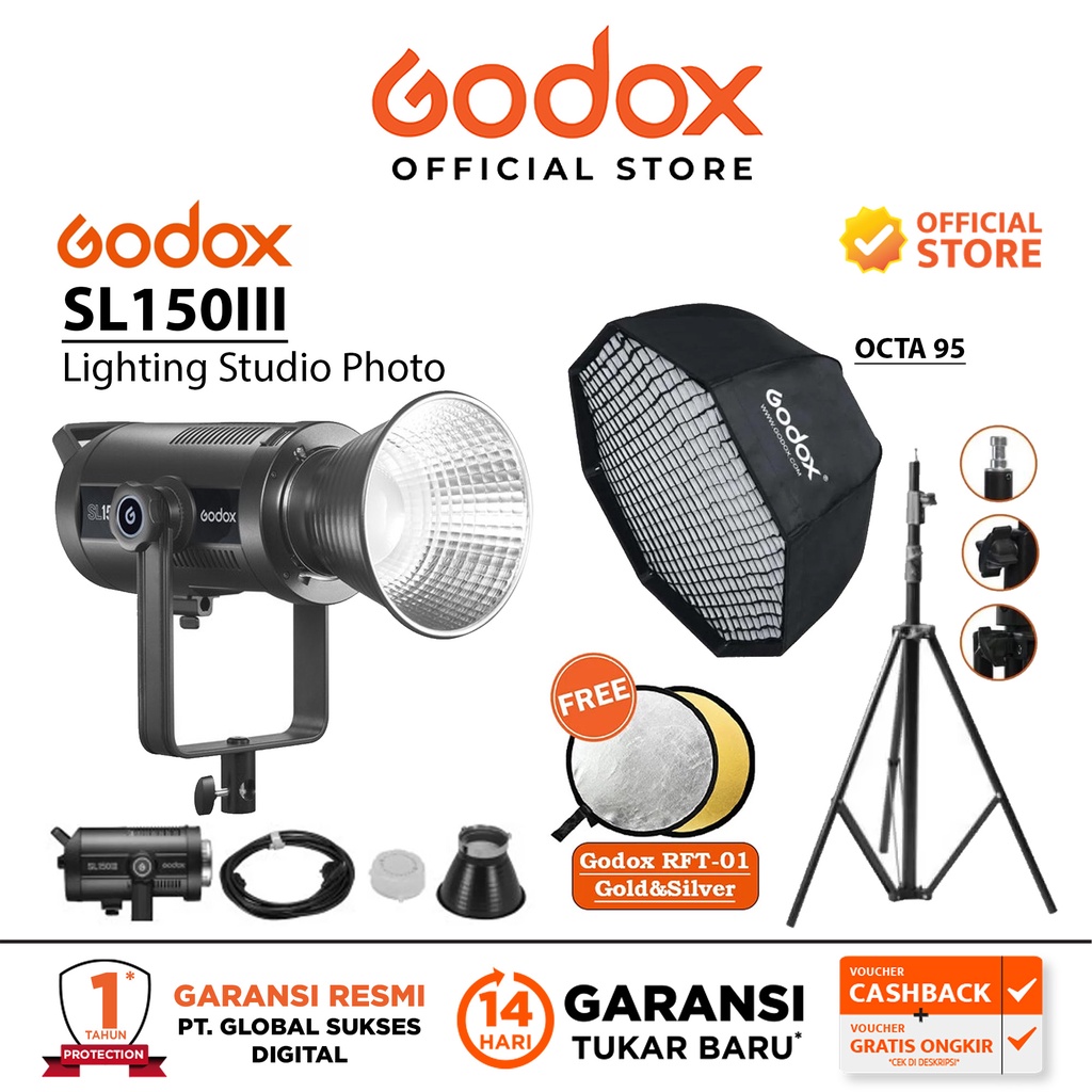 Jual Godox Ligthing Studio Video SL150III + 260T + Softbox G95 (SL-AF ...